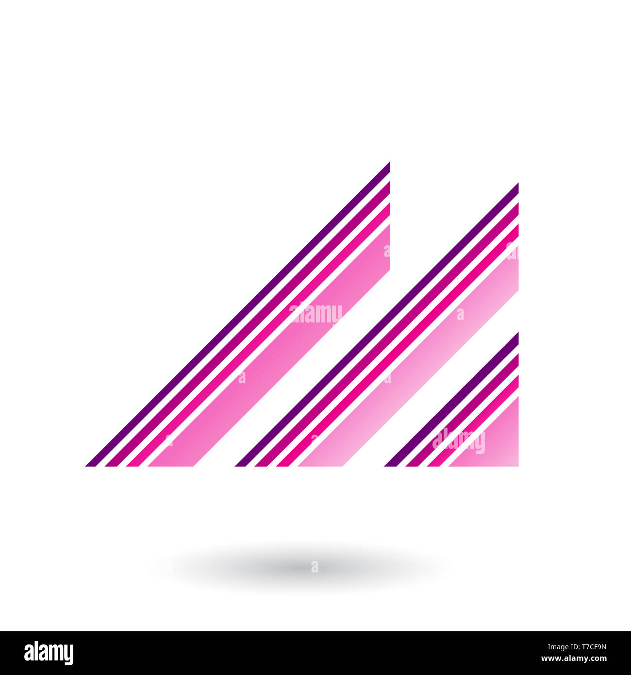 Vector Illustration of Magenta Letter M with Diagonal Retro Stripes ...