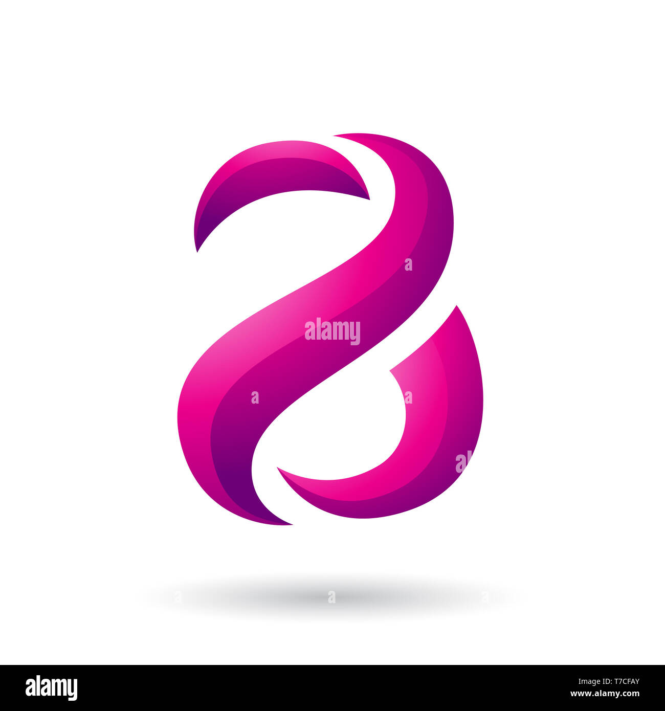 Vector Illustration of Magenta Snake Shaped Letter A isolated on a ...