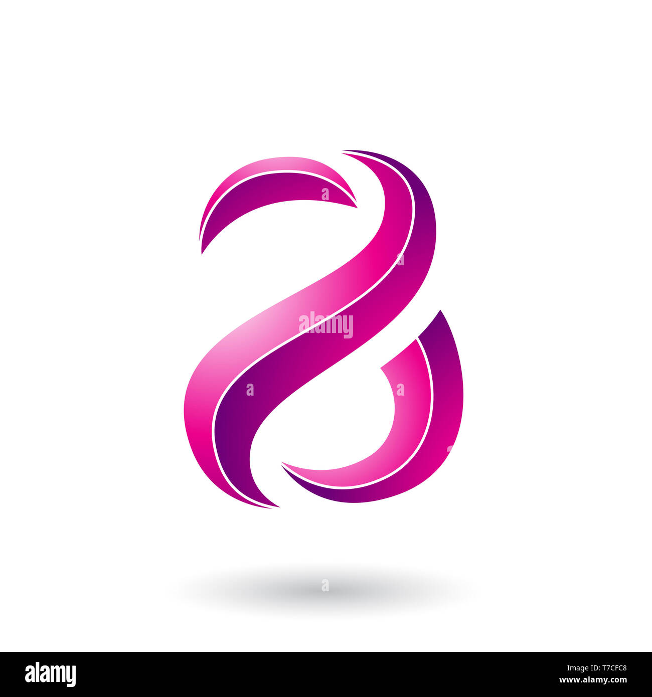 Vector Illustration of Magenta Striped Snake Shaped Letter A isolated ...