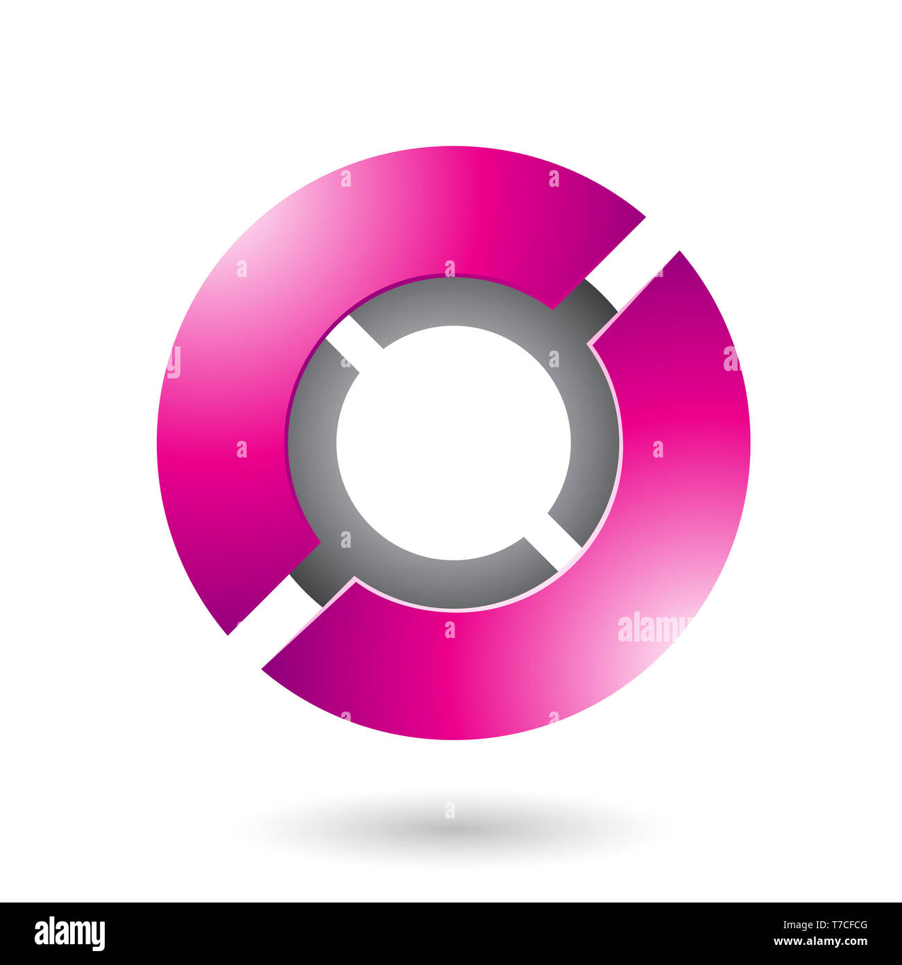 Vector Illustration of Magenta Thick Futuristic Round Disk isolated on ...
