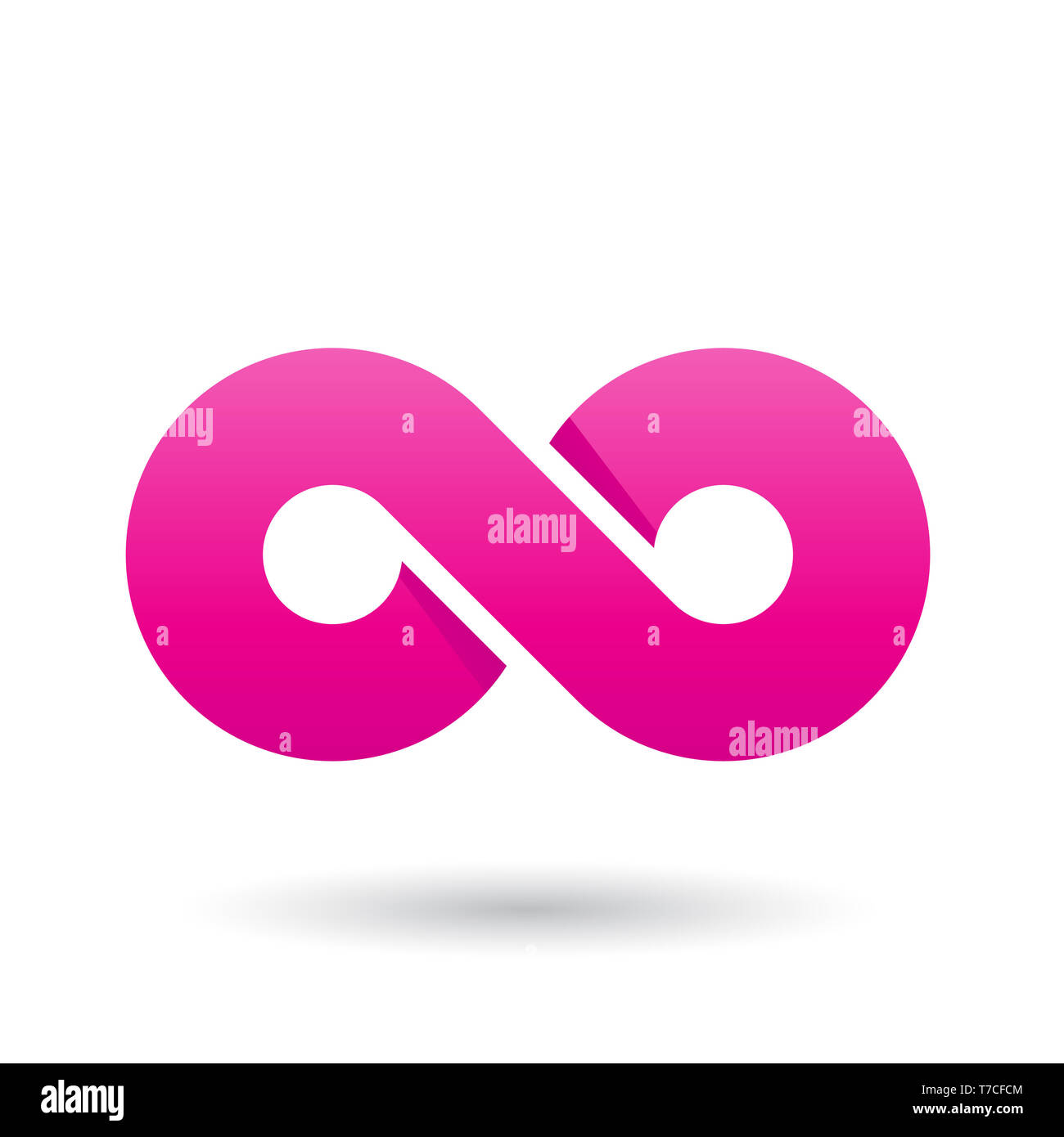 Vector Illustration of Magenta Thick Infinity Symbol isolated on a ...