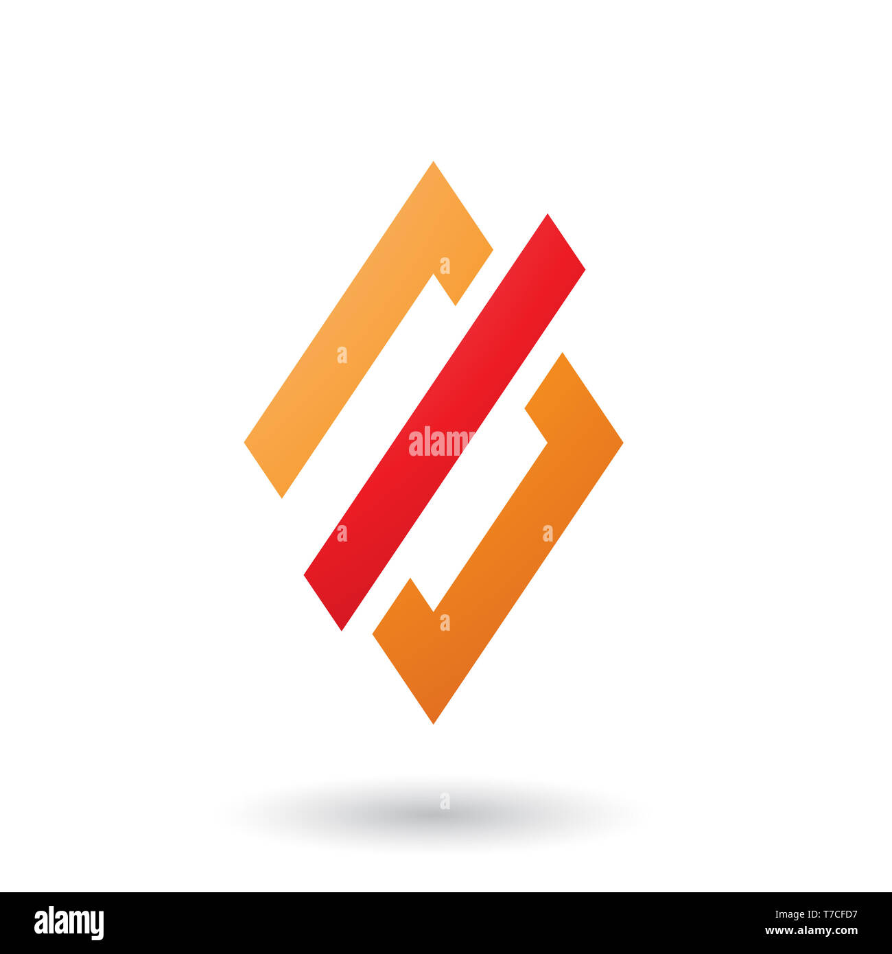 Vector Illustration of Orange Abstract Diamond and Rectangle Shape ...