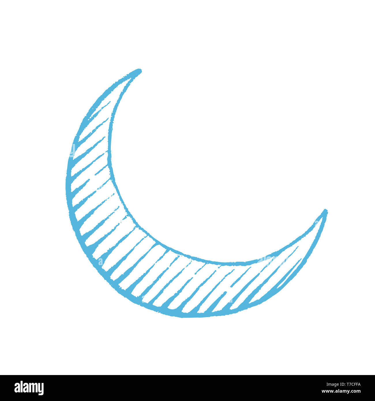 Blue Crescent Moon Illustration Moon + Stars Mobile Craft Activity