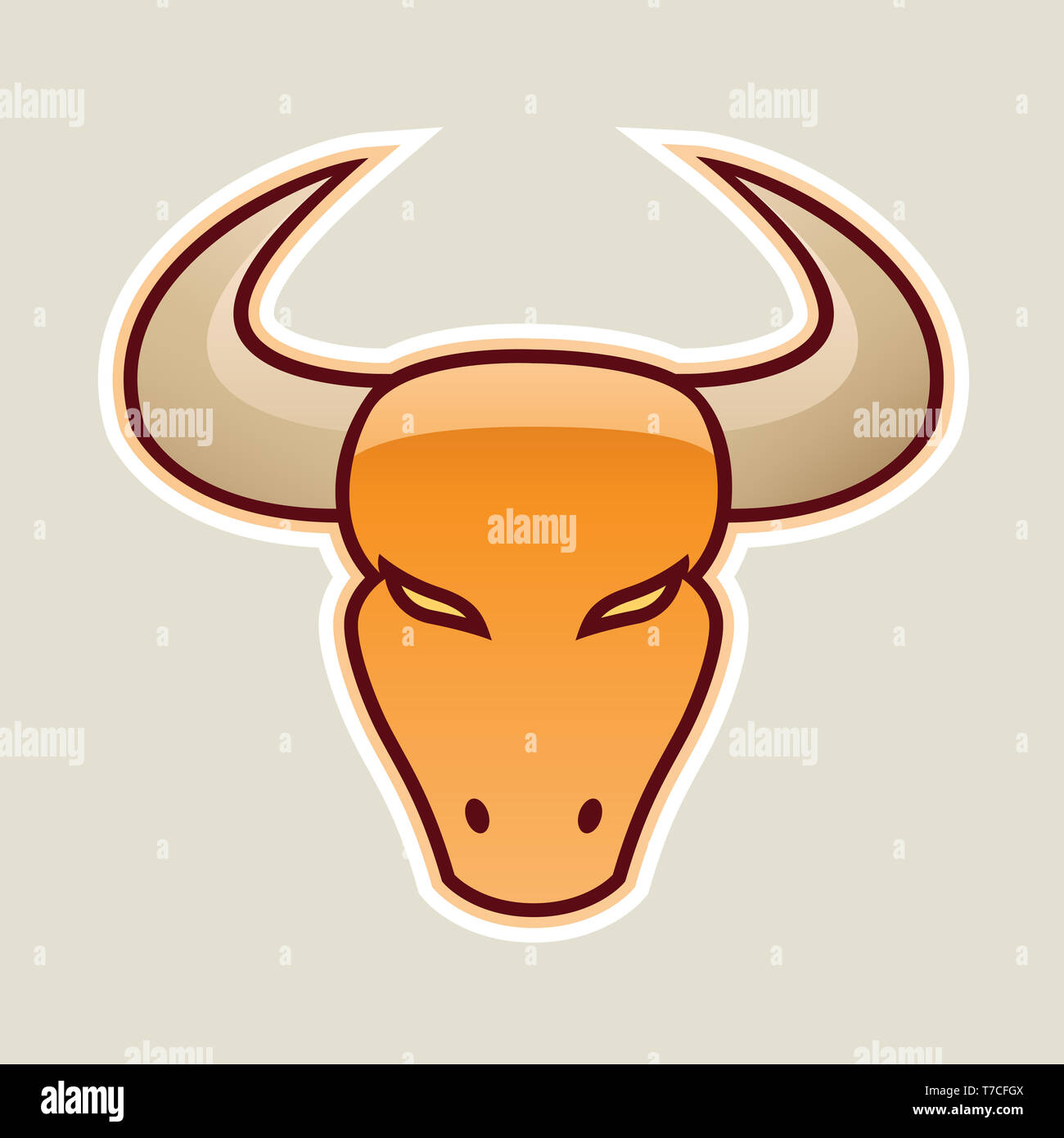 Vector Illustration of Orange Strong Bull Icon isolated on a White ...