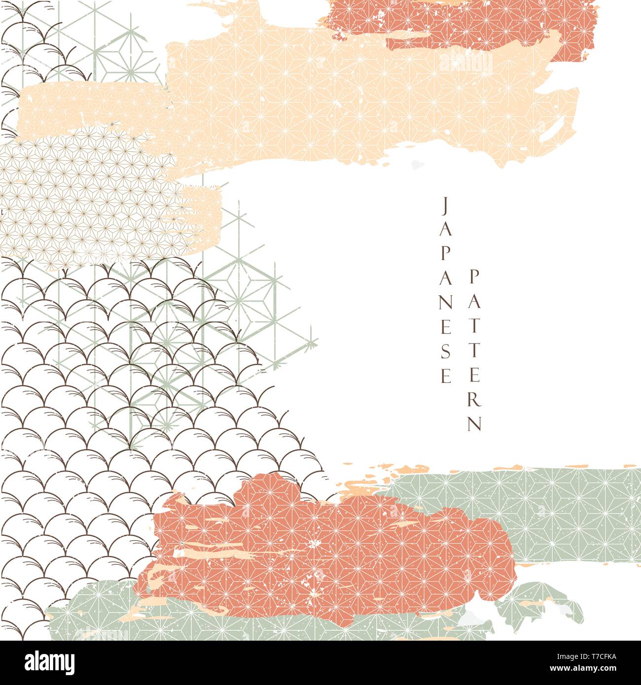 Brush stroke template vector. Japanese pattern. Painting brush ...