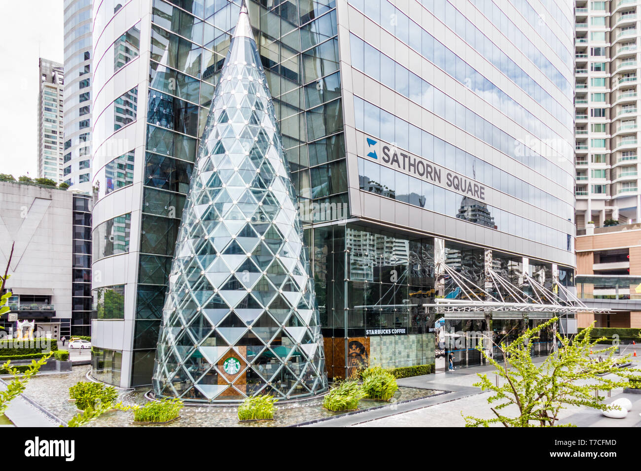 Bangkok, Thailand - 4th August 2017: Sathorn Square. The building is an ...