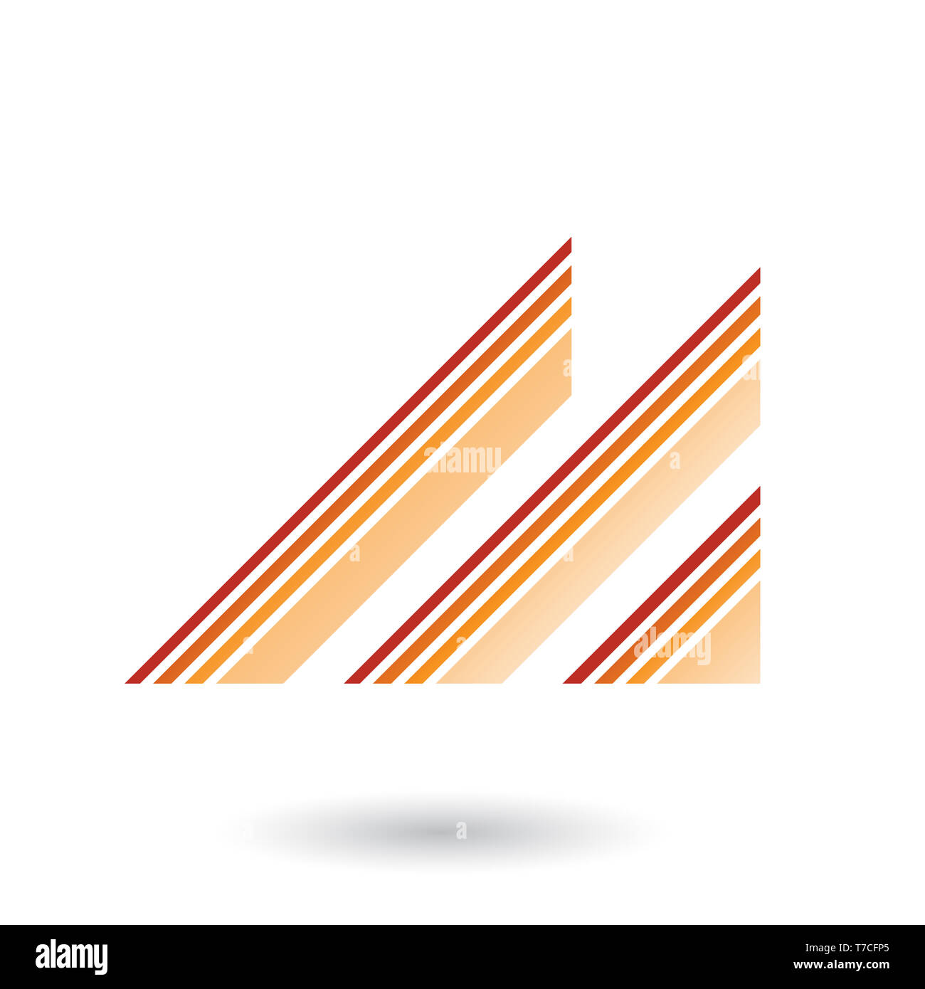 Vector Illustration of Red and Orange Letter M with Diagonal Retro ...
