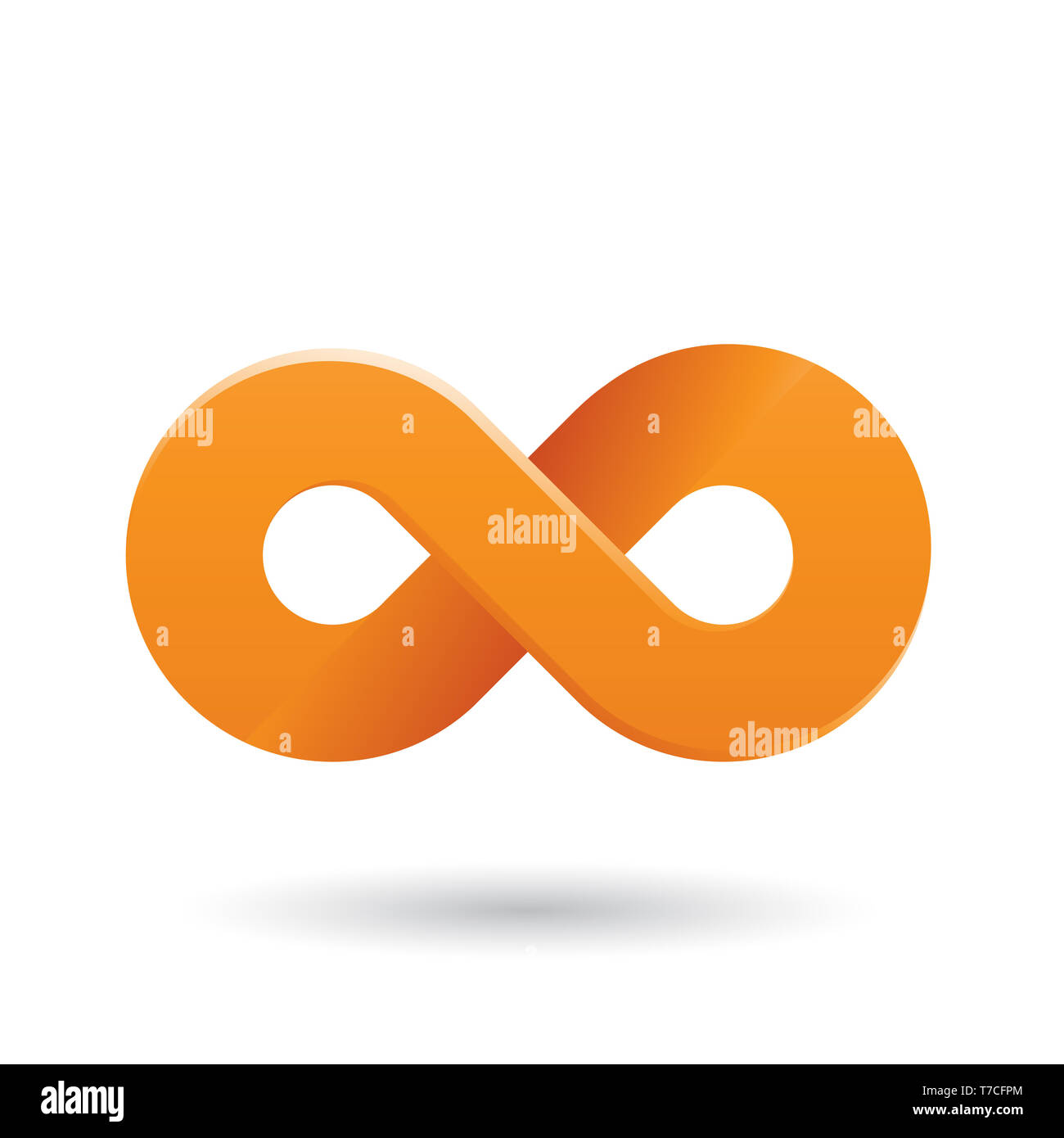 Vector Illustration of Orange Shaded and Thick Infinity Symbol isolated ...
