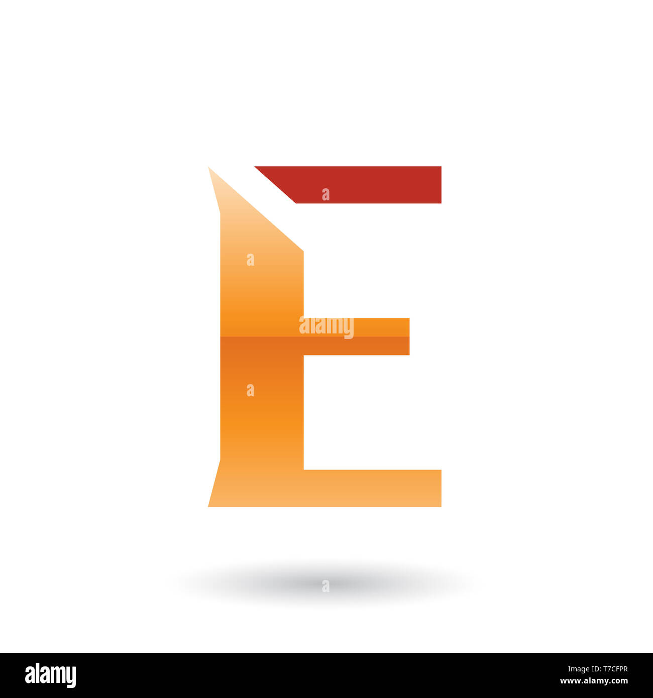 Vector Illustration of Orange Sliced Letter E isolated on a White ...