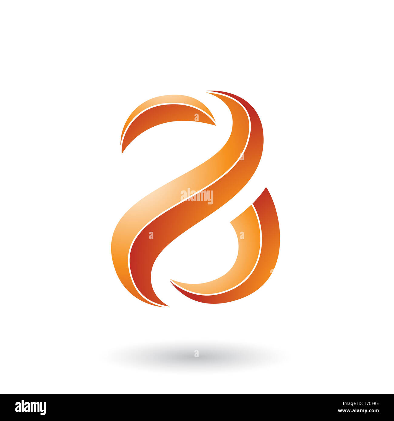 Vector Illustration of Orange Striped Snake Shaped Letter A isolated on ...