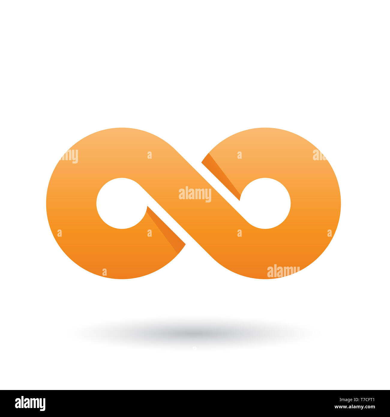 Vector Illustration of Orange Thick Infinity Symbol isolated on a White ...