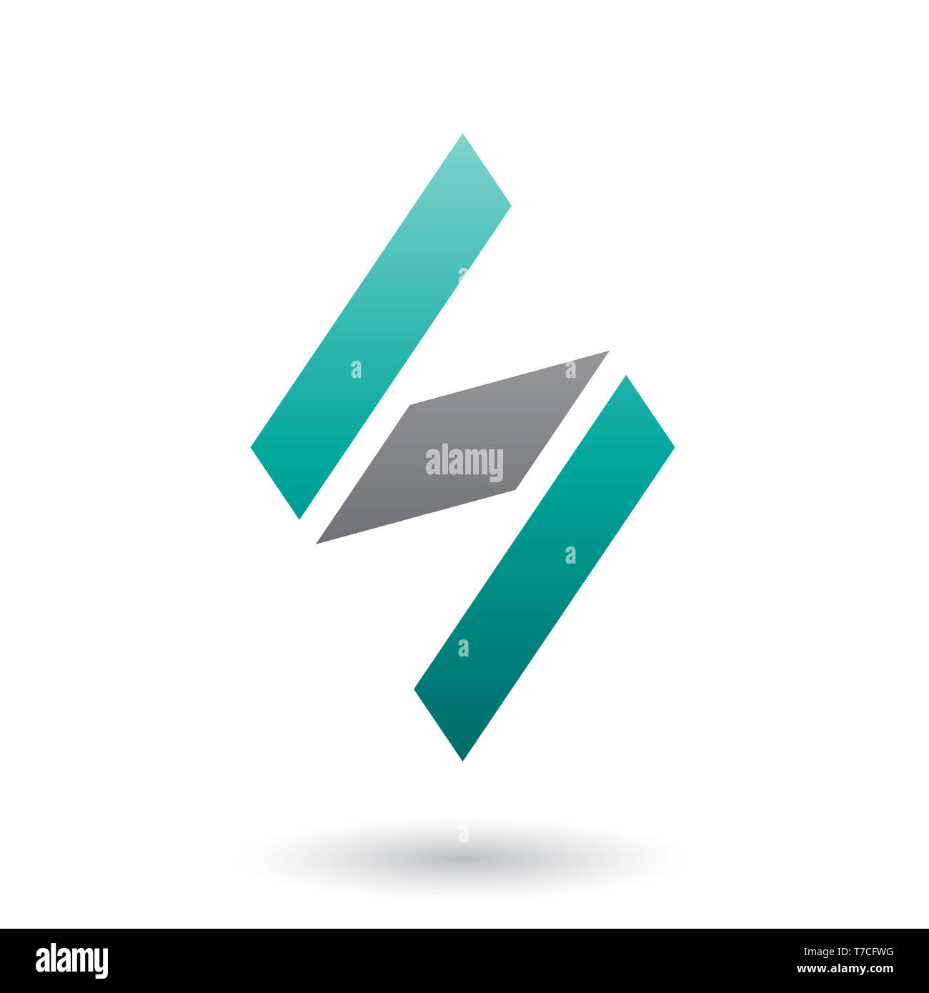 Vector Illustration of Persian Green and Black Diamond Shaped Letter S ...