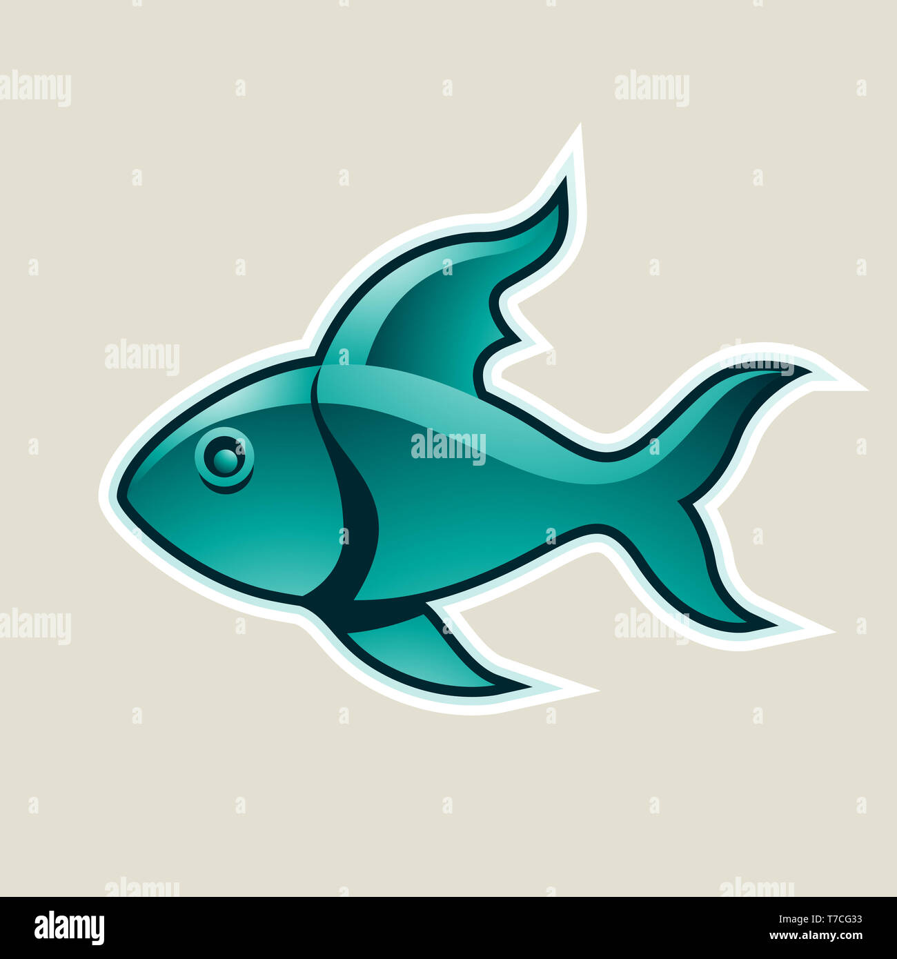 Vector Illustration of Persian Green Fish or Pisces Icon isolated on a ...