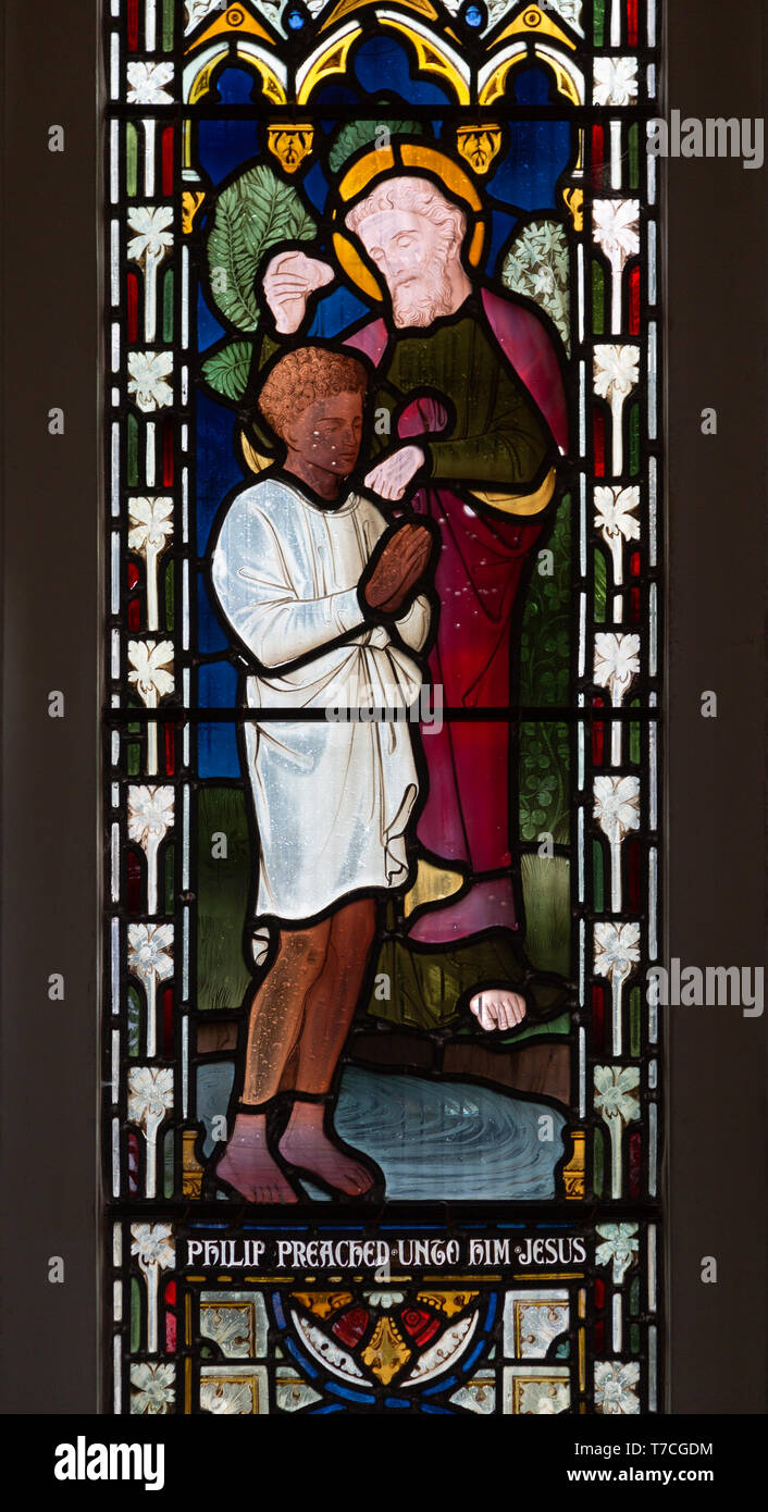 Stained glass window church of Saint Peter, Sibton, Suffolk, England ...