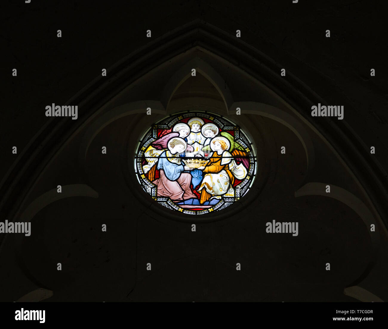 Stained glass window church of Saint Peter, Sibton, Suffolk, England ...