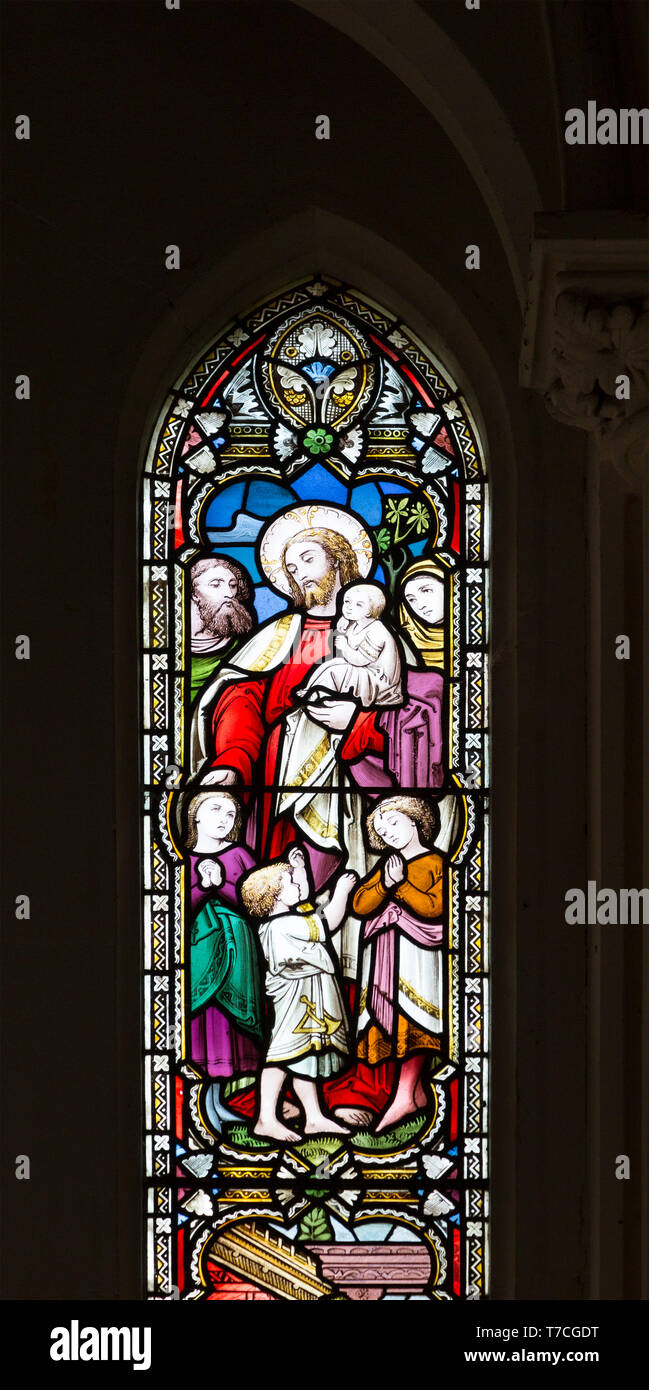 Stained glass window church of Saint Peter, Sibton, Suffolk, England ...