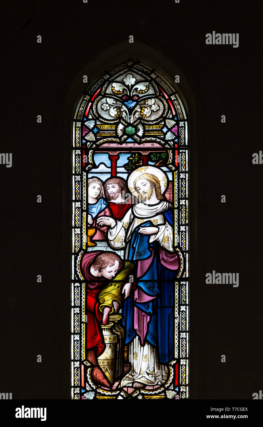 Stained glass window church of Saint Peter, Sibton, Suffolk, England ...
