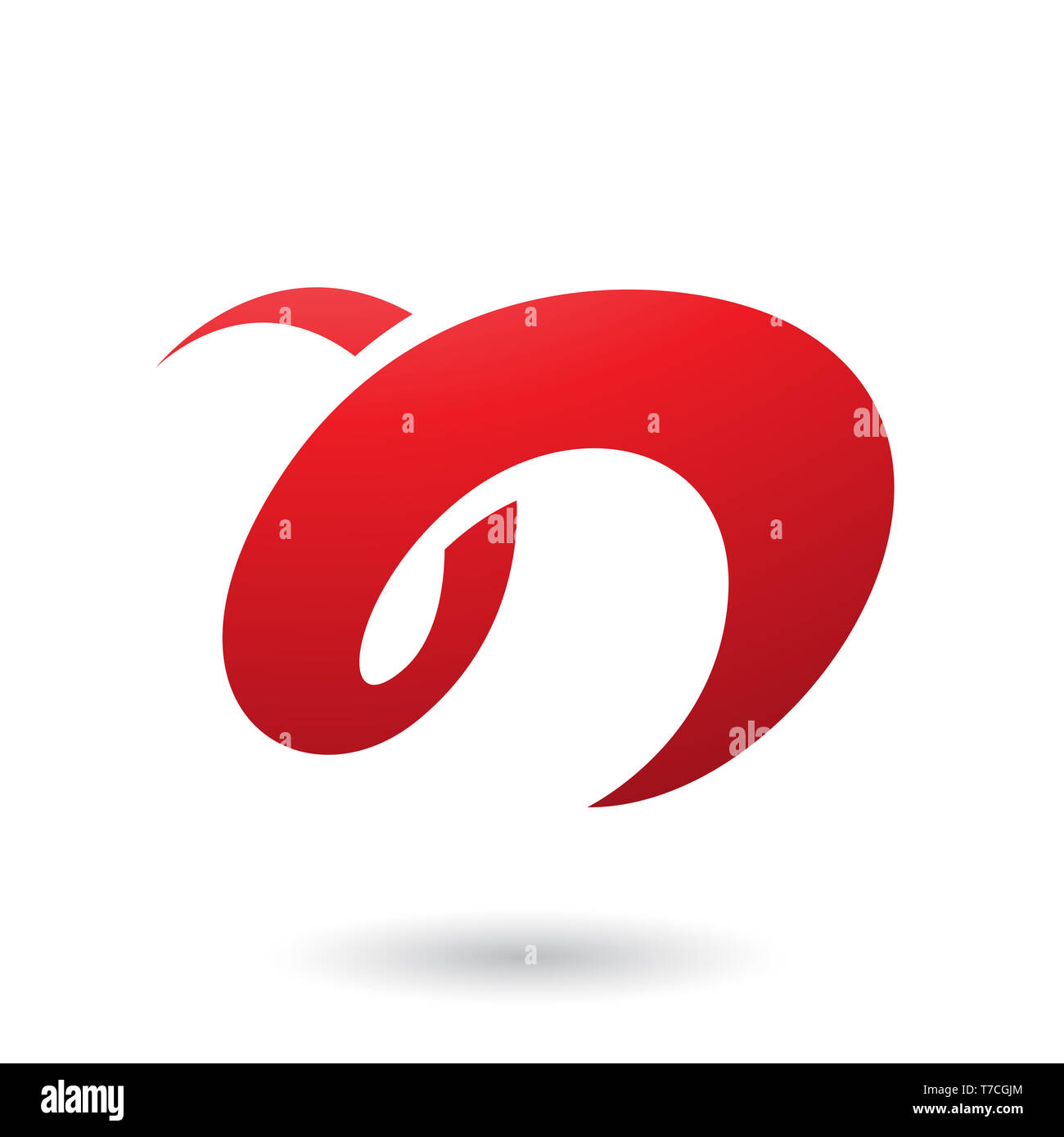 Vector Illustration of Red Curvy Fun Letter N isolated on a White ...