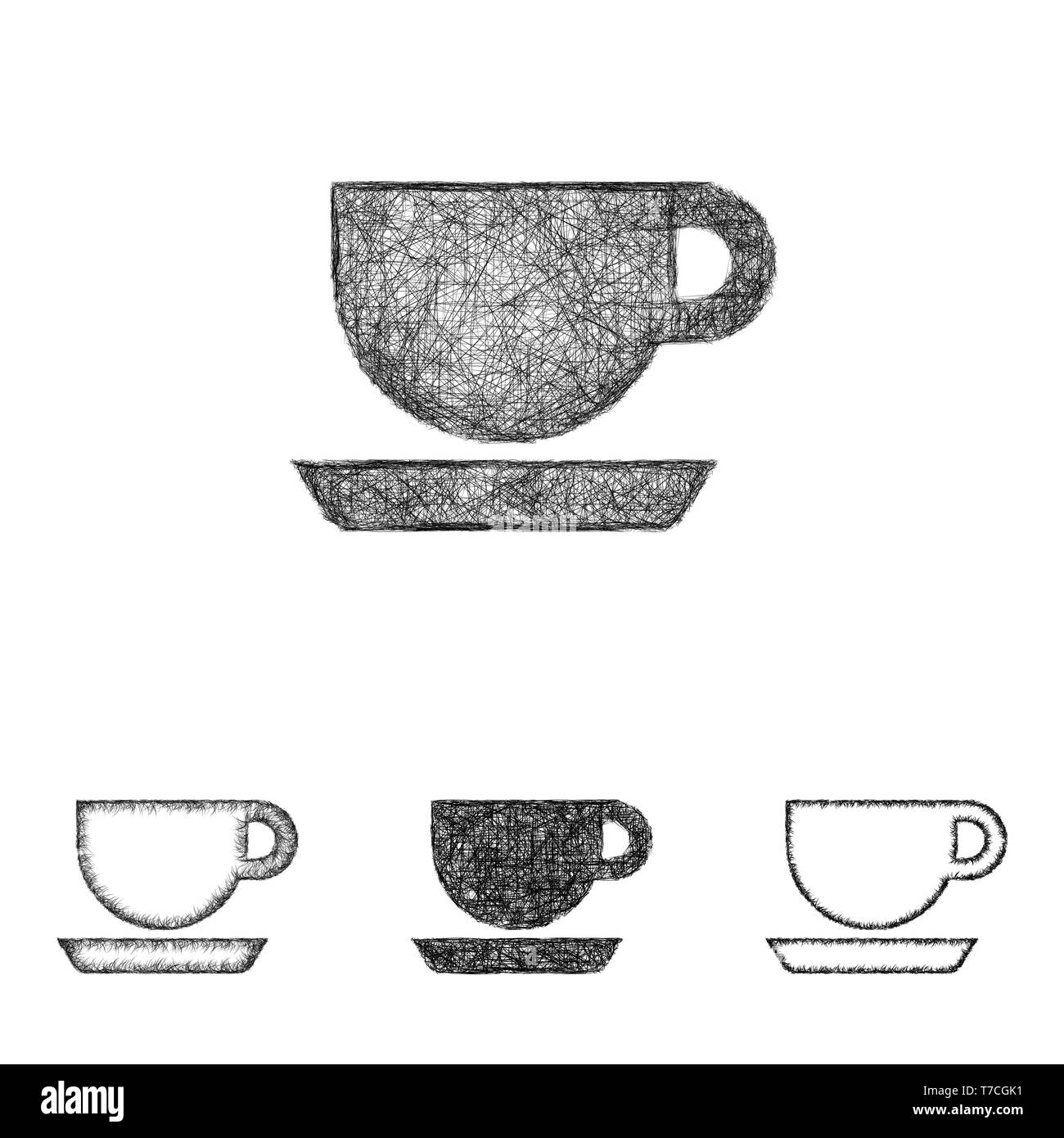 Coffee cup set sketch Stock Vector Images - Alamy