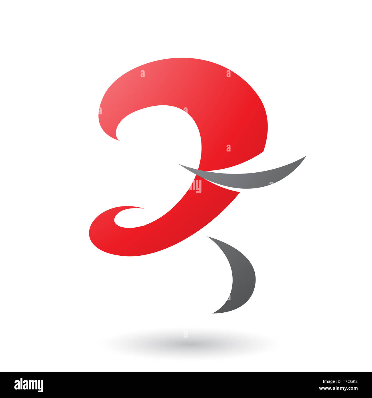 Vector Illustration of Red Curvy Fun Letter Z isolated on a White ...