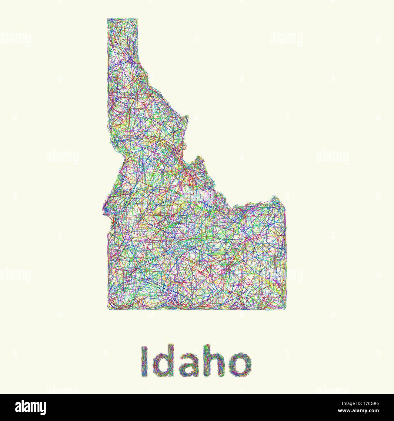 Idaho line art map Stock Vector Image & Art - Alamy