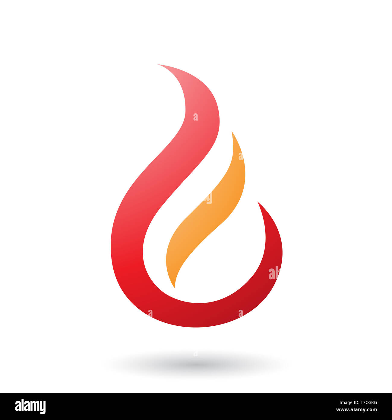 Vector Illustration of Red Letter E Shaped Fire Icon isolated on a ...