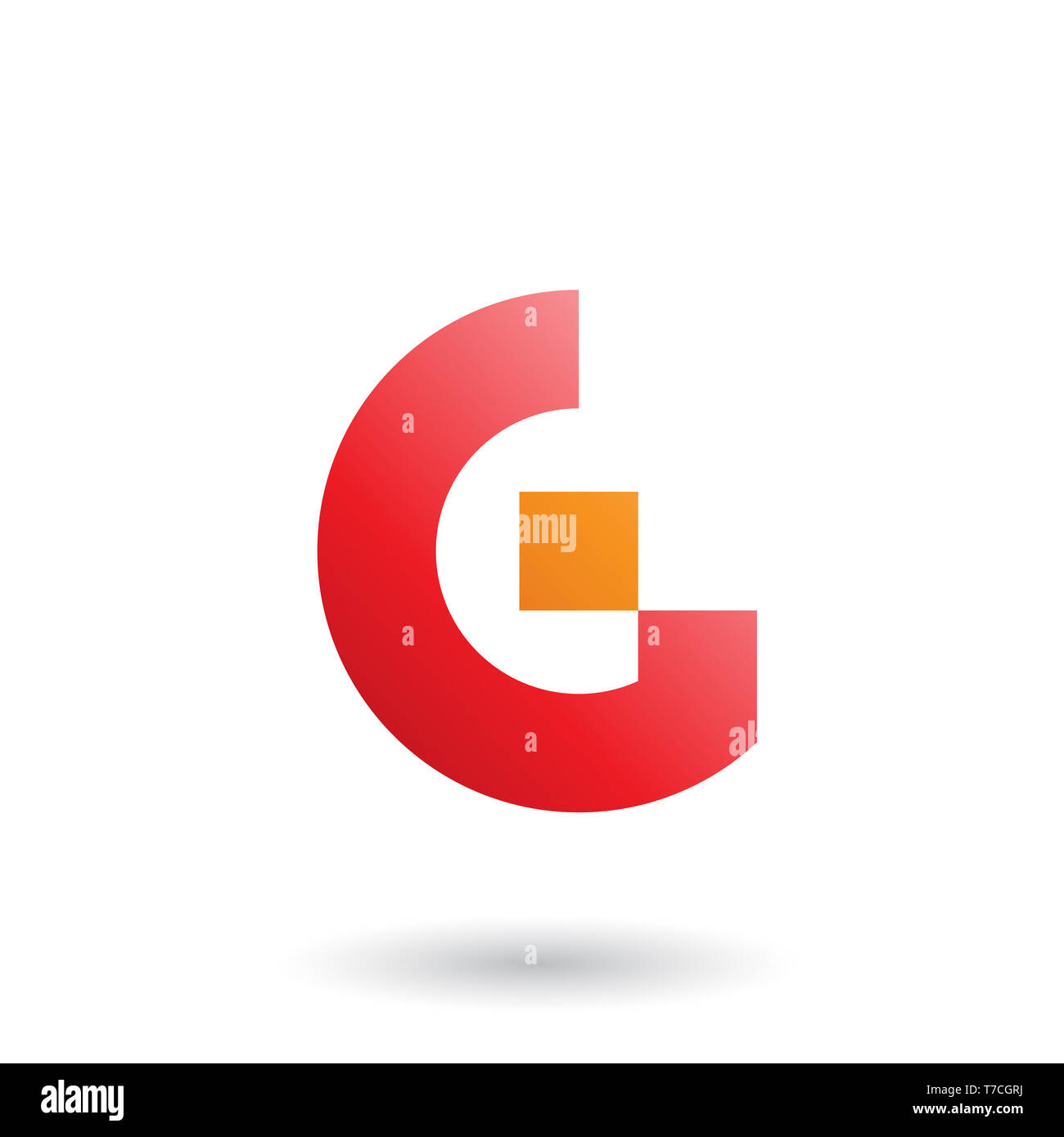 Vector Illustration of Red Letter G with Rectangular Shapes isolated on ...