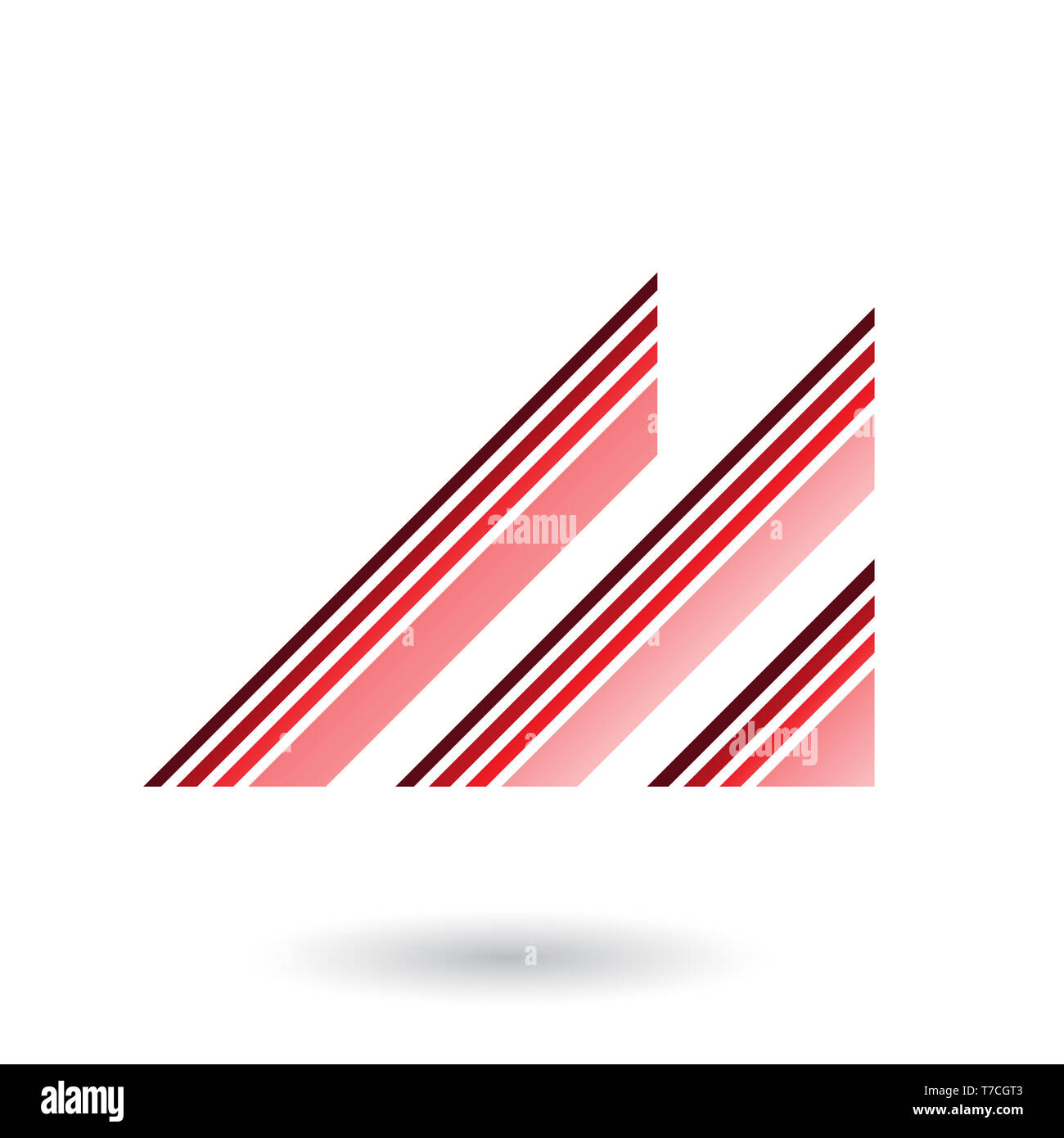 Vector Illustration of Red Letter M with Diagonal Retro Stripes ...