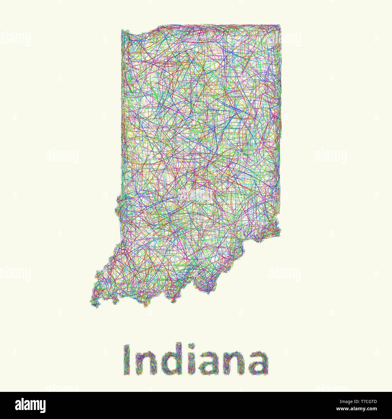 Indiana line art map Stock Vector Image & Art - Alamy
