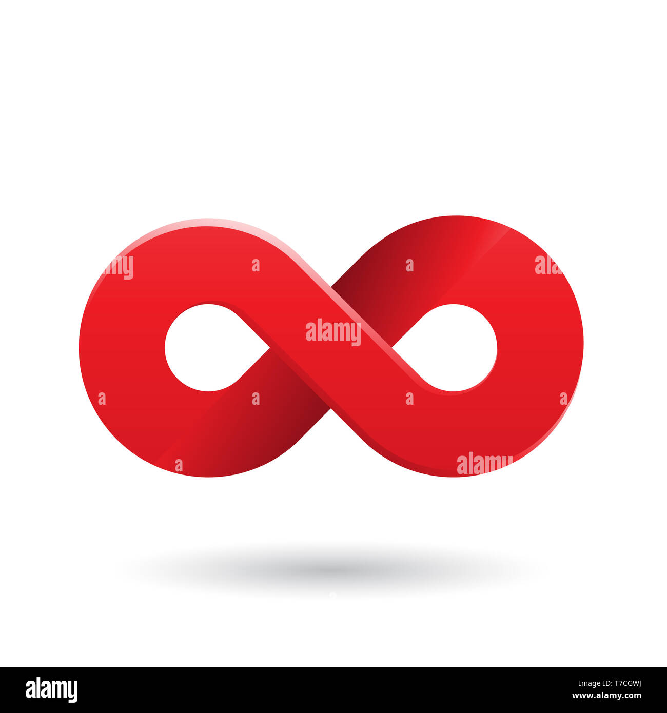 Vector Illustration of Red Shaded and Thick Infinity Symbol isolated on ...