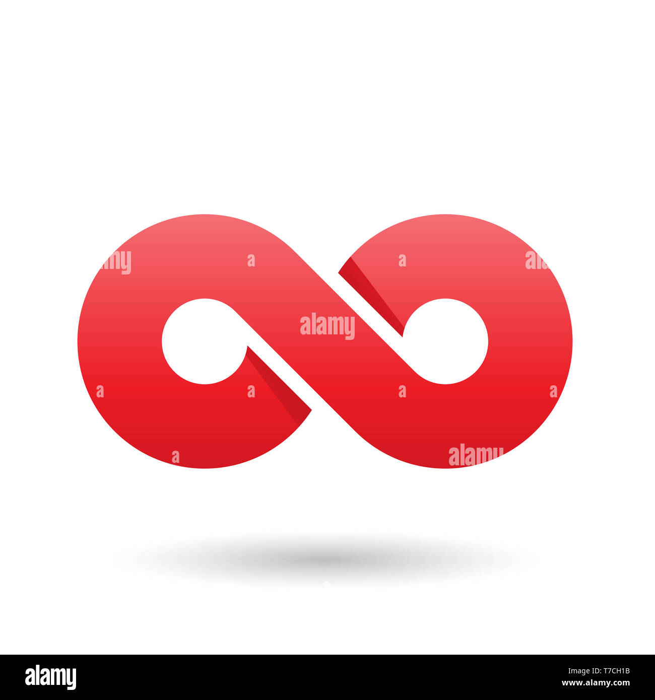Vector Illustration of Red Thick Infinity Symbol isolated on a White ...