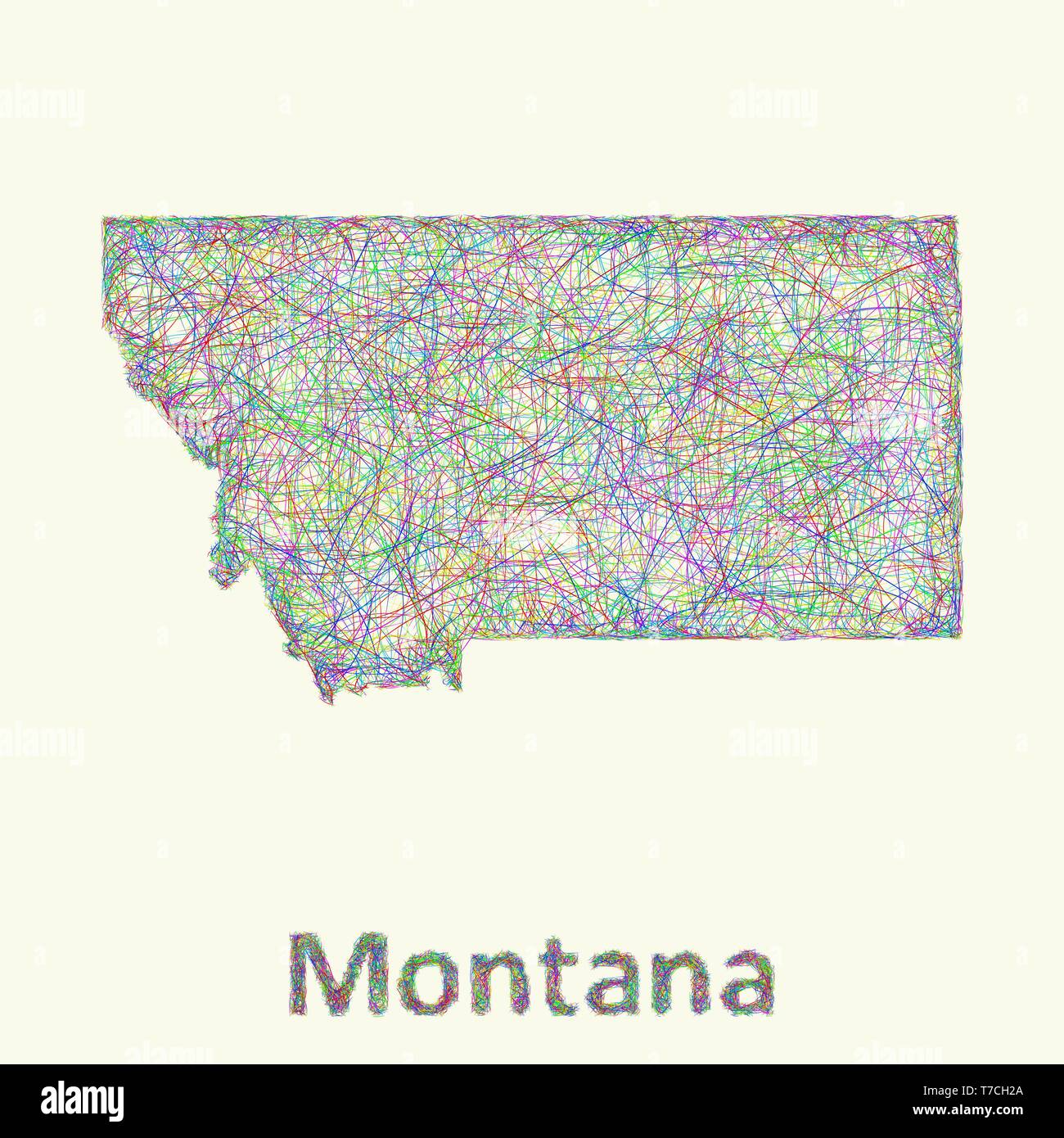 Montana line art map Stock Vector Image & Art - Alamy
