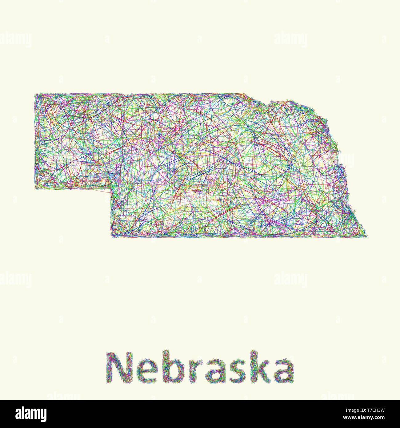 Nebraska map outline Stock Vector Images - Alamy