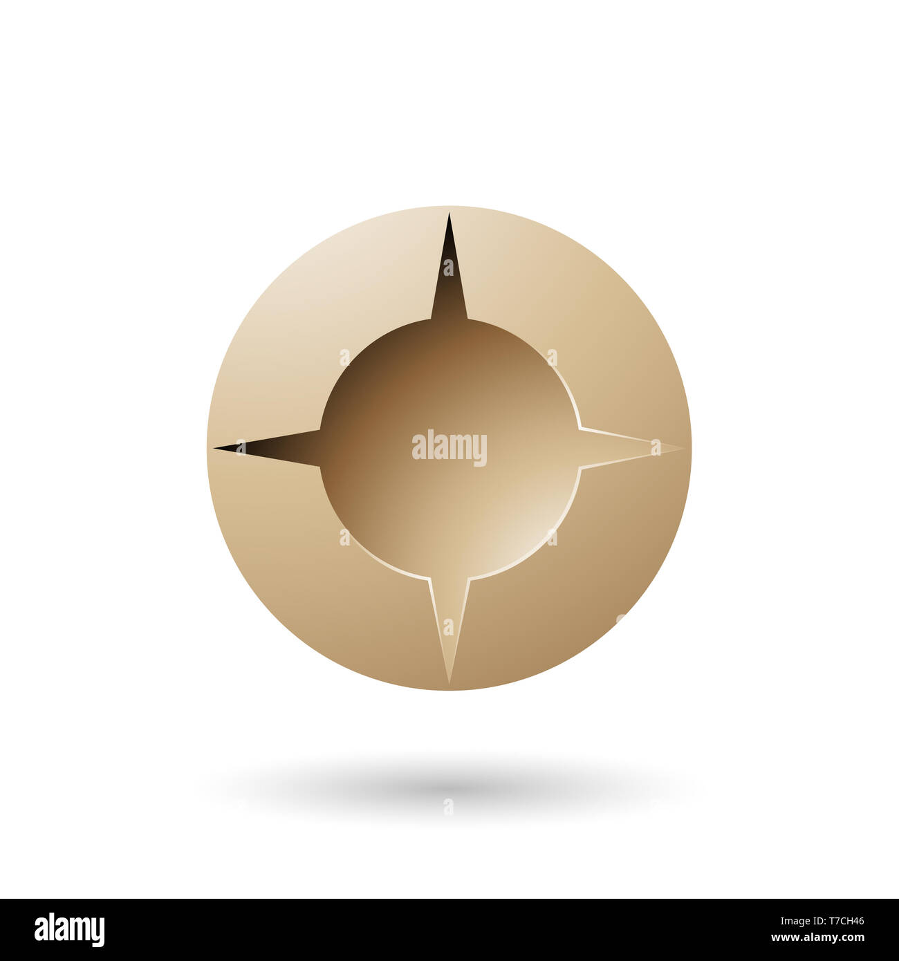 Vector Illustration of Beige and Bold Shaded Round Icon isolated on a ...