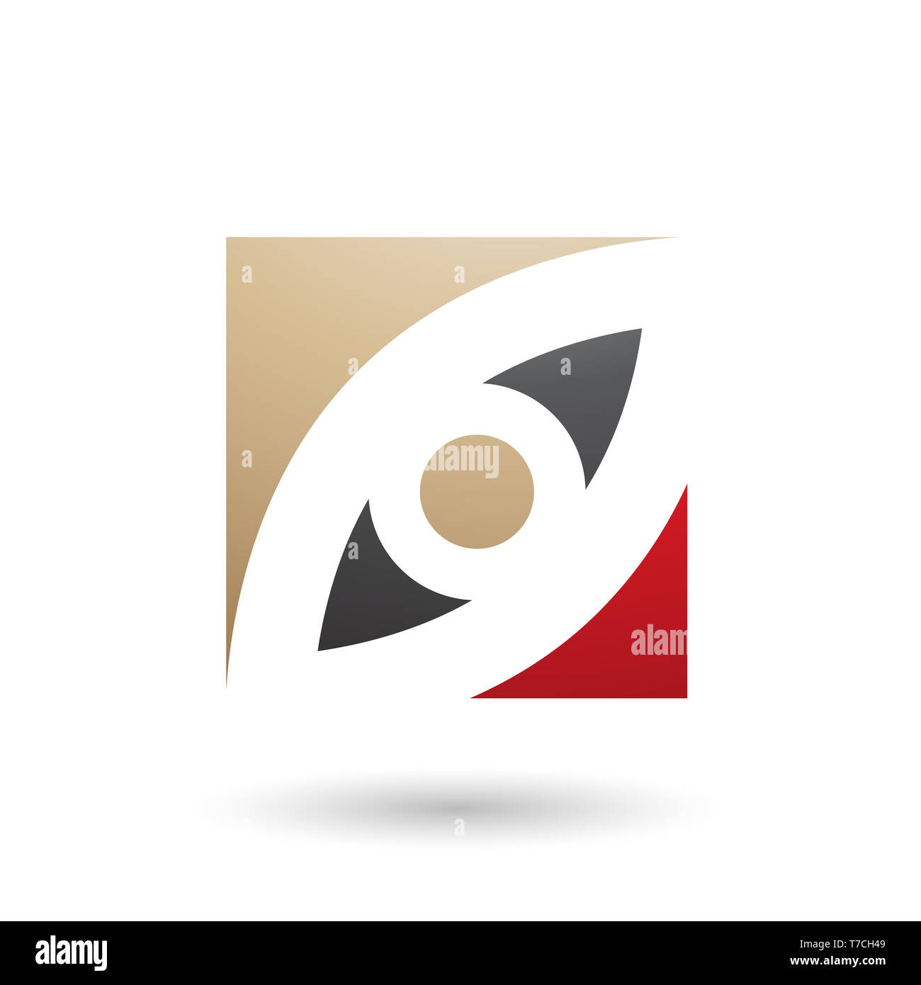 Vector Illustration of Beige Black and Red Eye Shaped Square isolated ...
