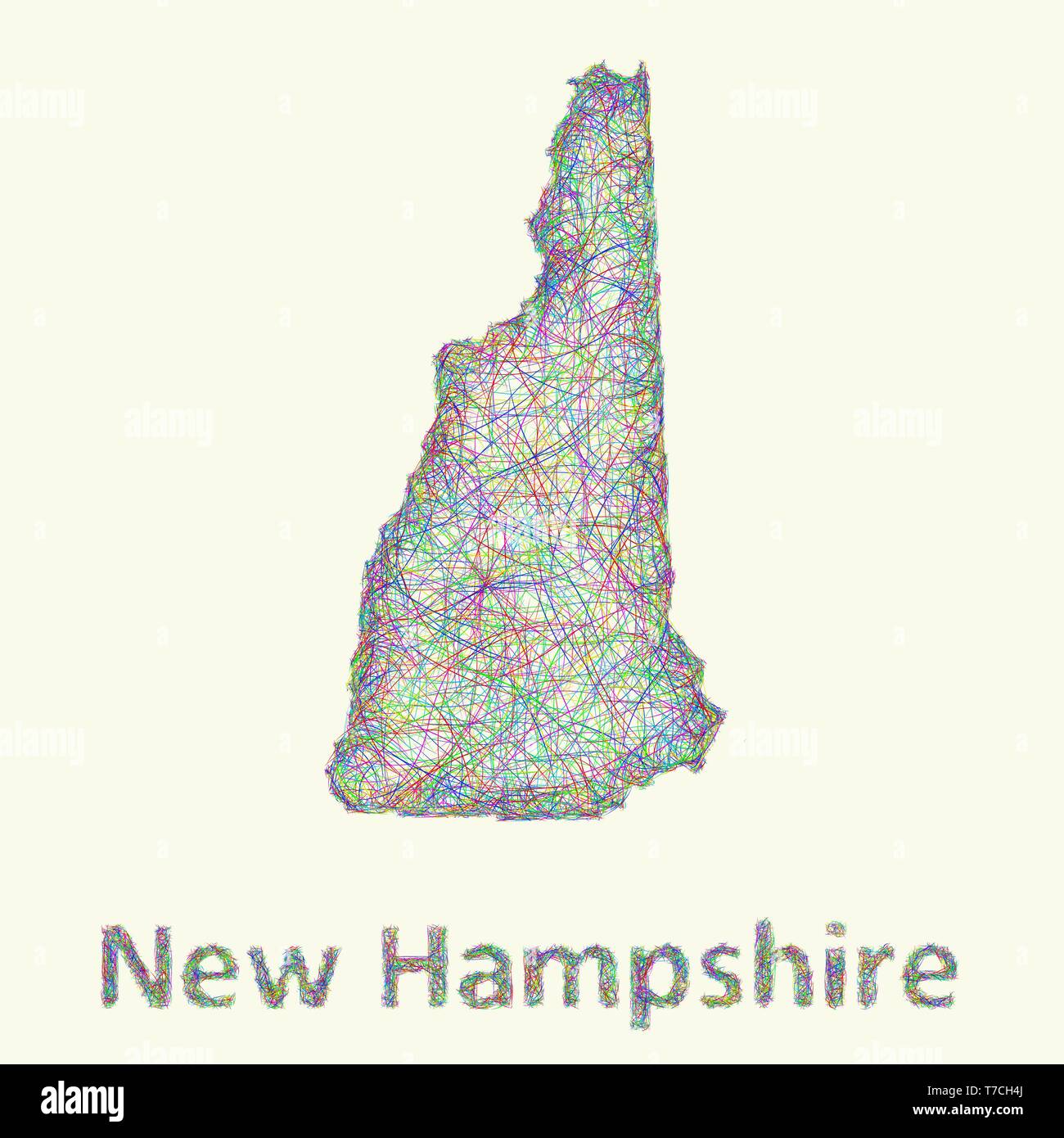New Hampshire line art map Stock Vector Image & Art - Alamy