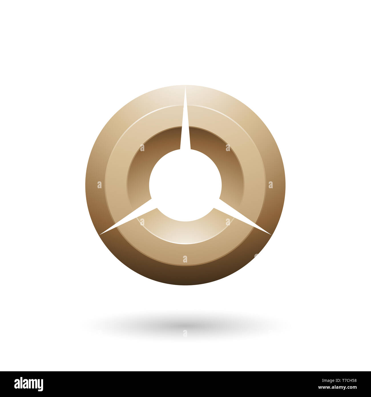 Vector Illustration of Beige Glossy Shaded Circle isolated on a white ...