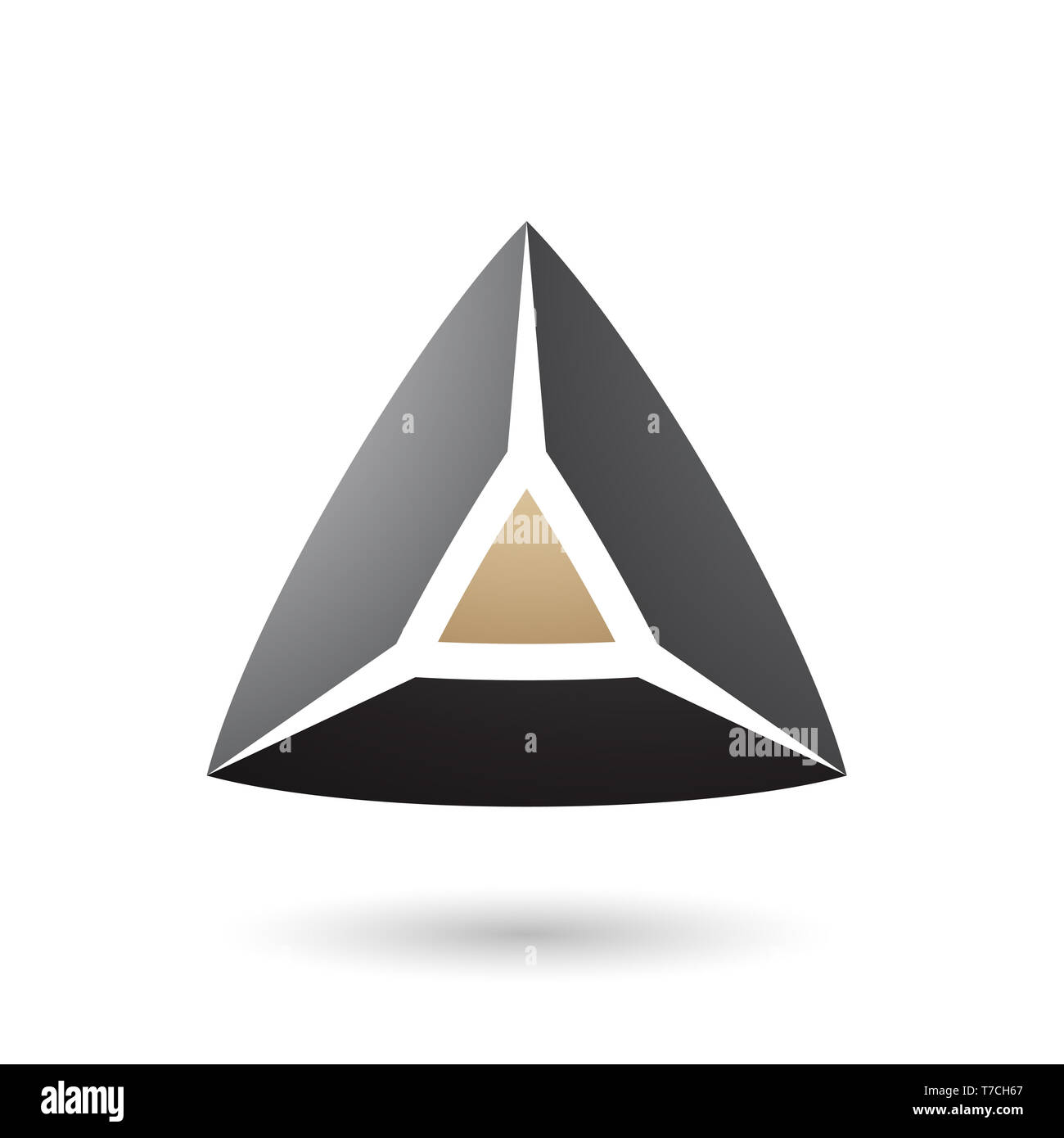 Vector Illustration of Black and Beige 3d Pyramidical Shape isolated on ...