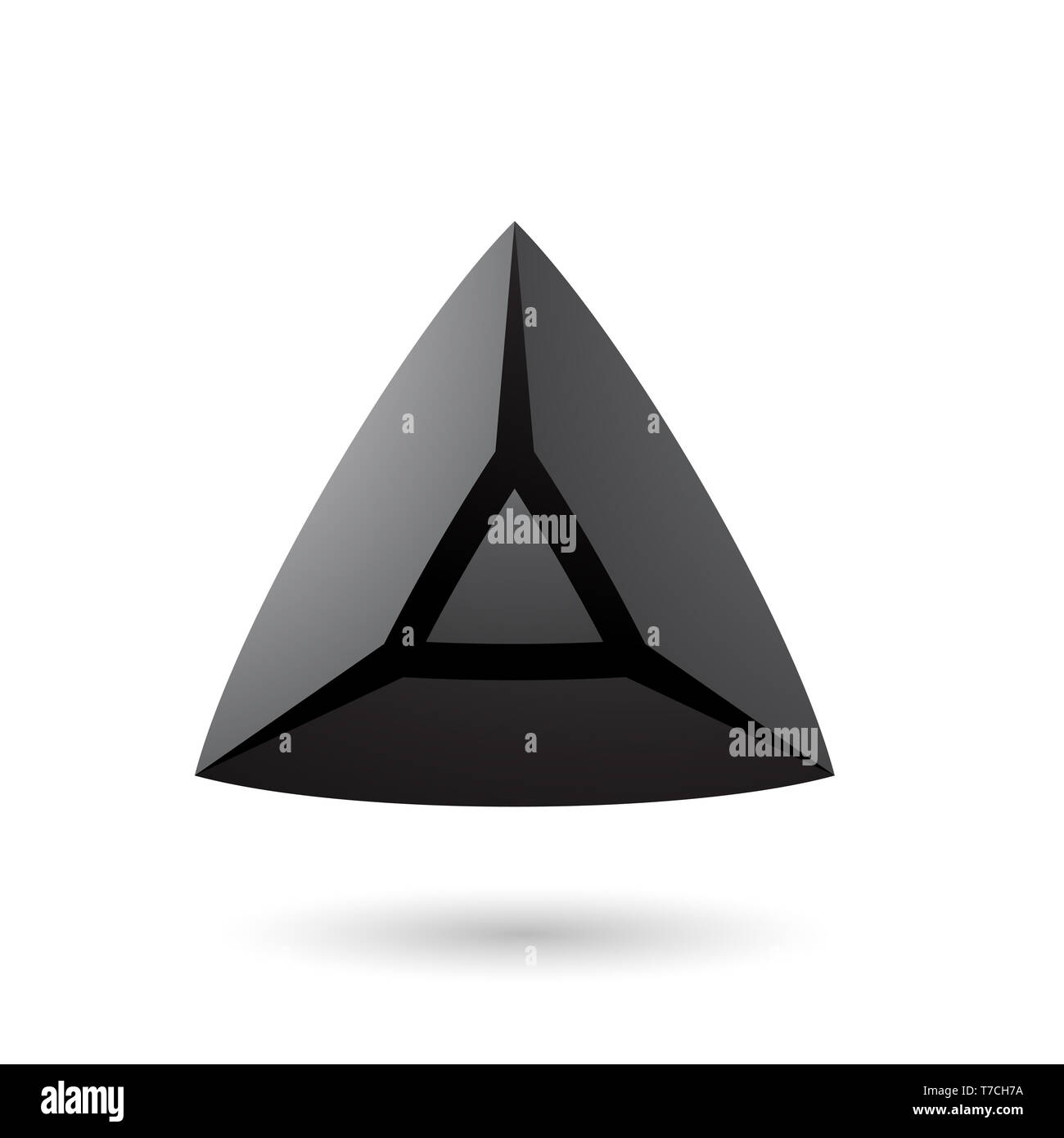 Vector Illustration of Black and Bold 3d Pyramid isolated on a white ...