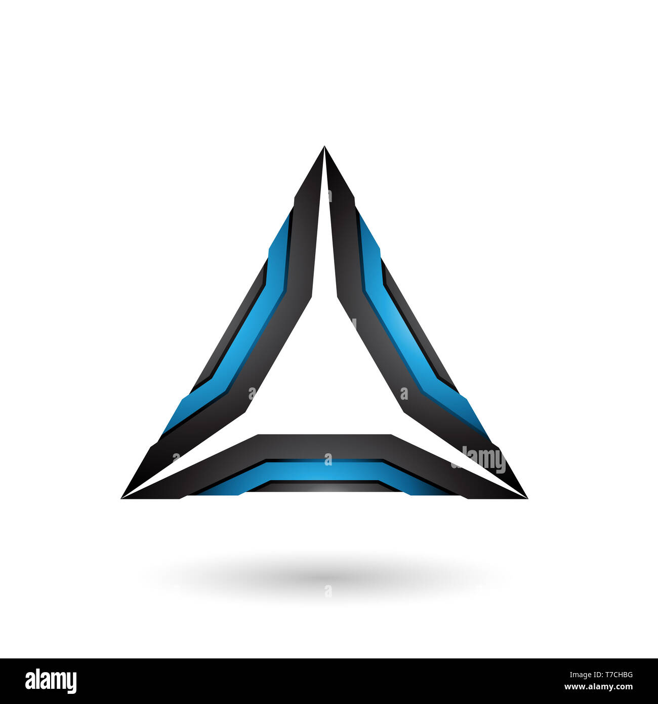 Vector Illustration of Blue and Black Mechanic Triangle isolated on a ...