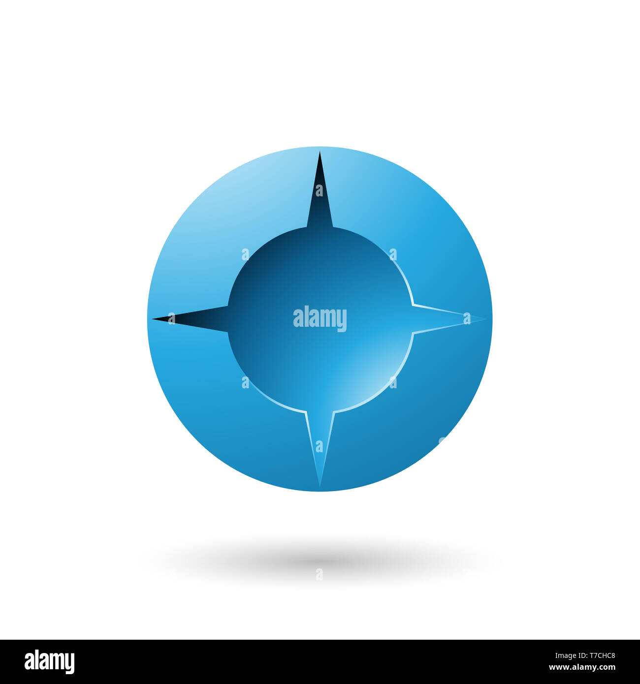 Vector Illustration of Blue and Bold Shaded Round Icon isolated on a ...