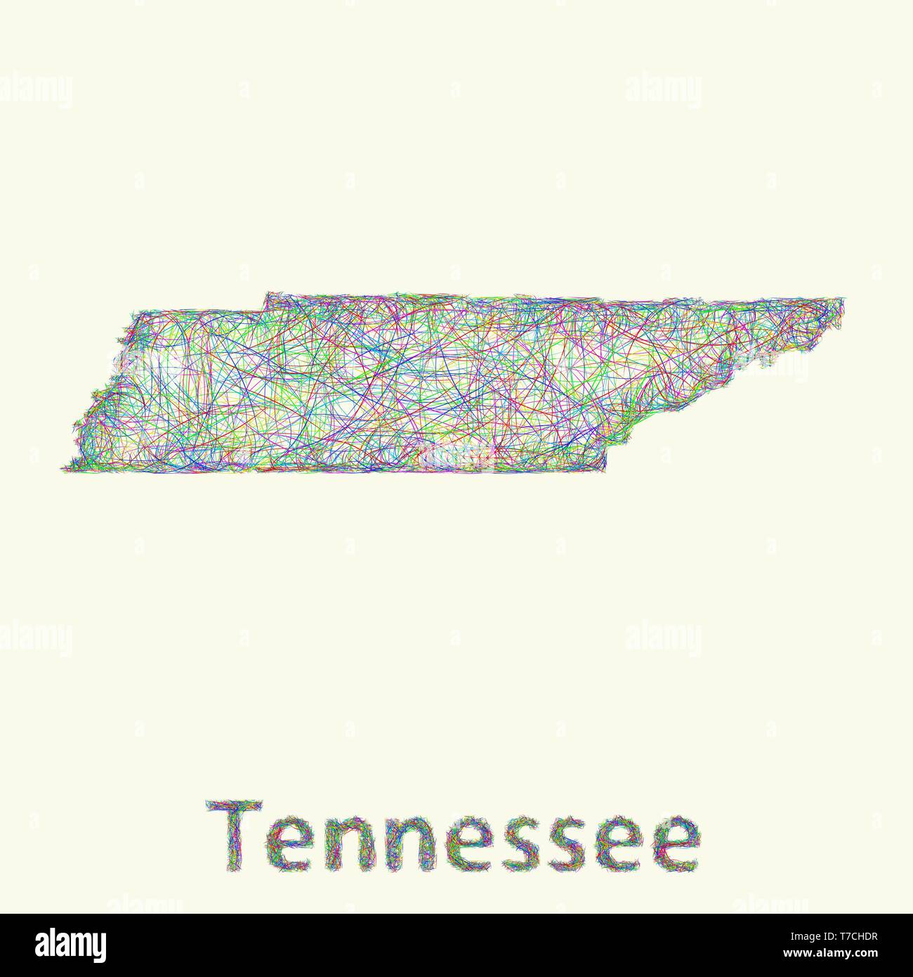Tennessee line art map Stock Vector Image & Art - Alamy