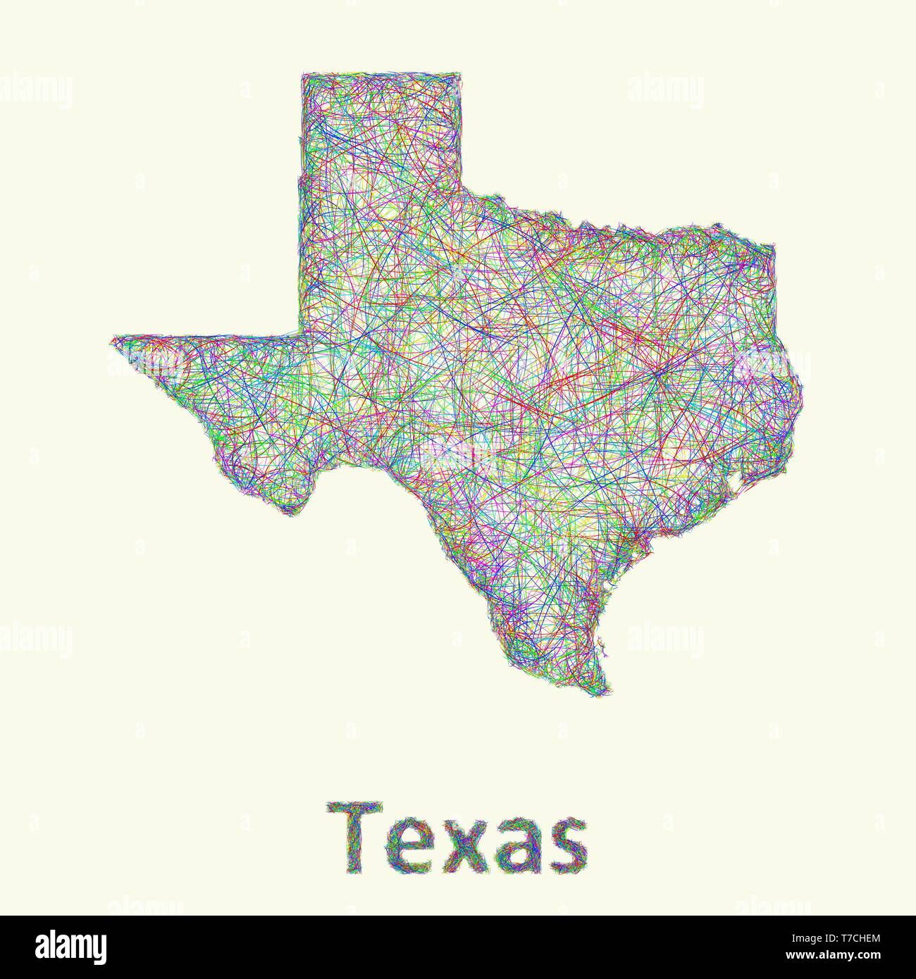 Texas line art map Stock Vector Image & Art - Alamy