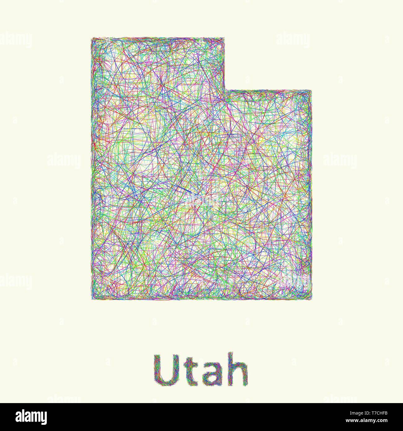 Utah line art map Stock Vector Image & Art - Alamy