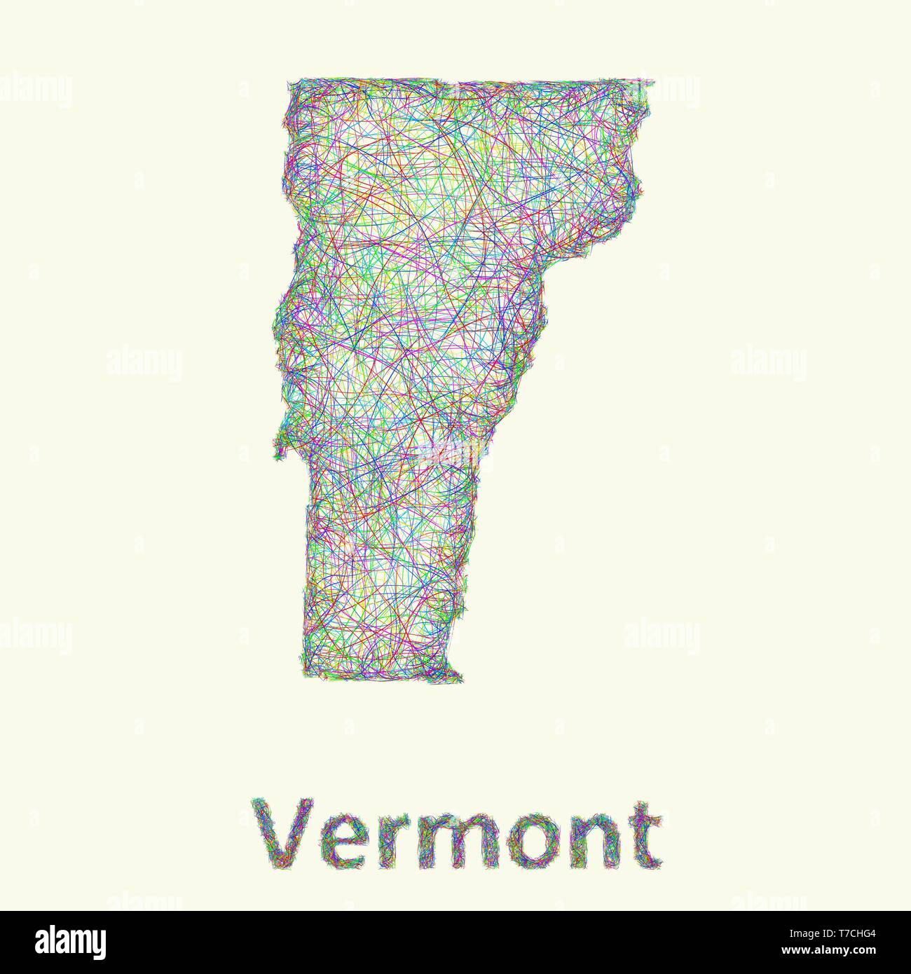 Vermont line art map Stock Vector Image & Art - Alamy