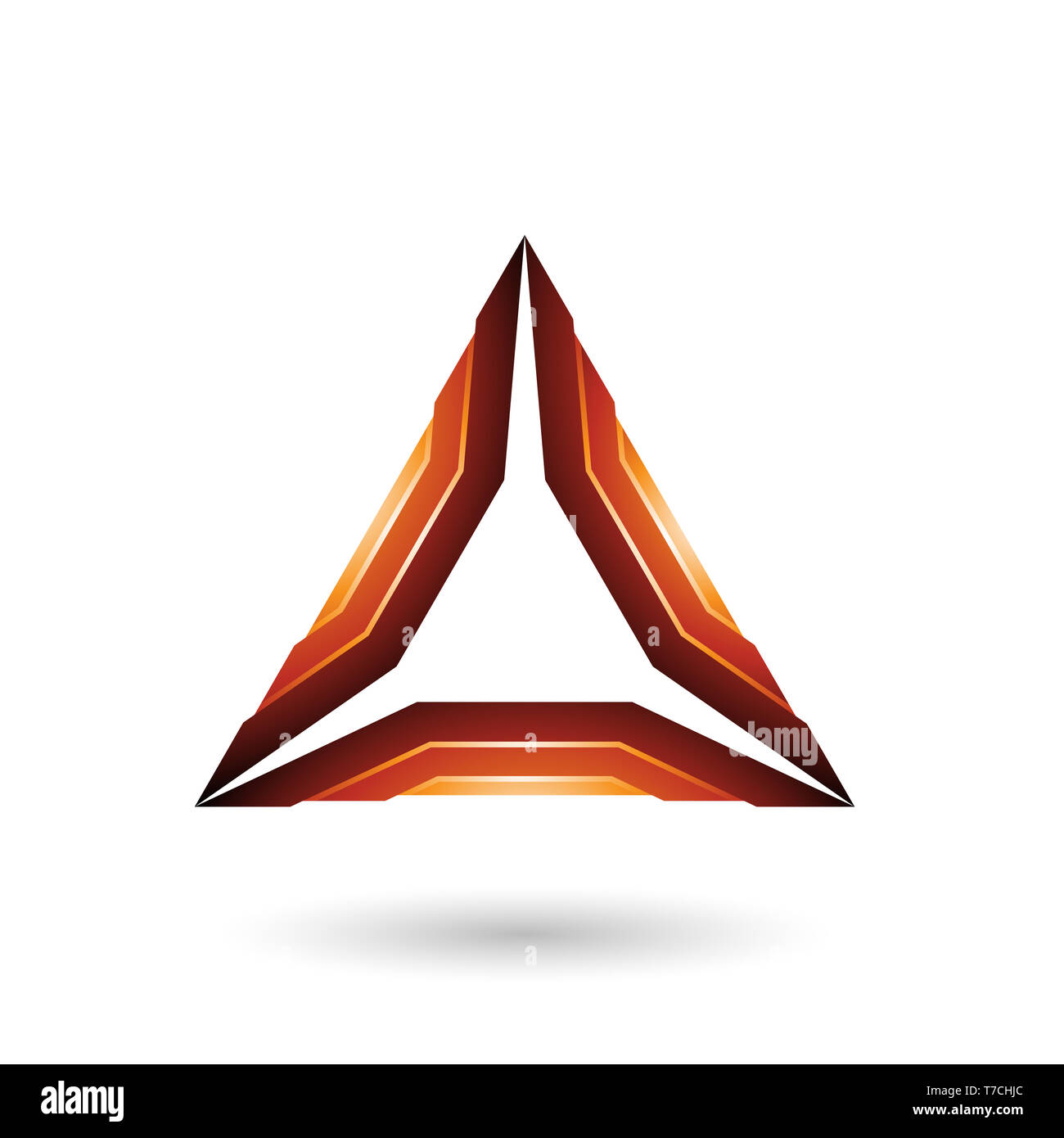 Vector Illustration of Brown Glossy Mechanic Triangle isolated on a ...