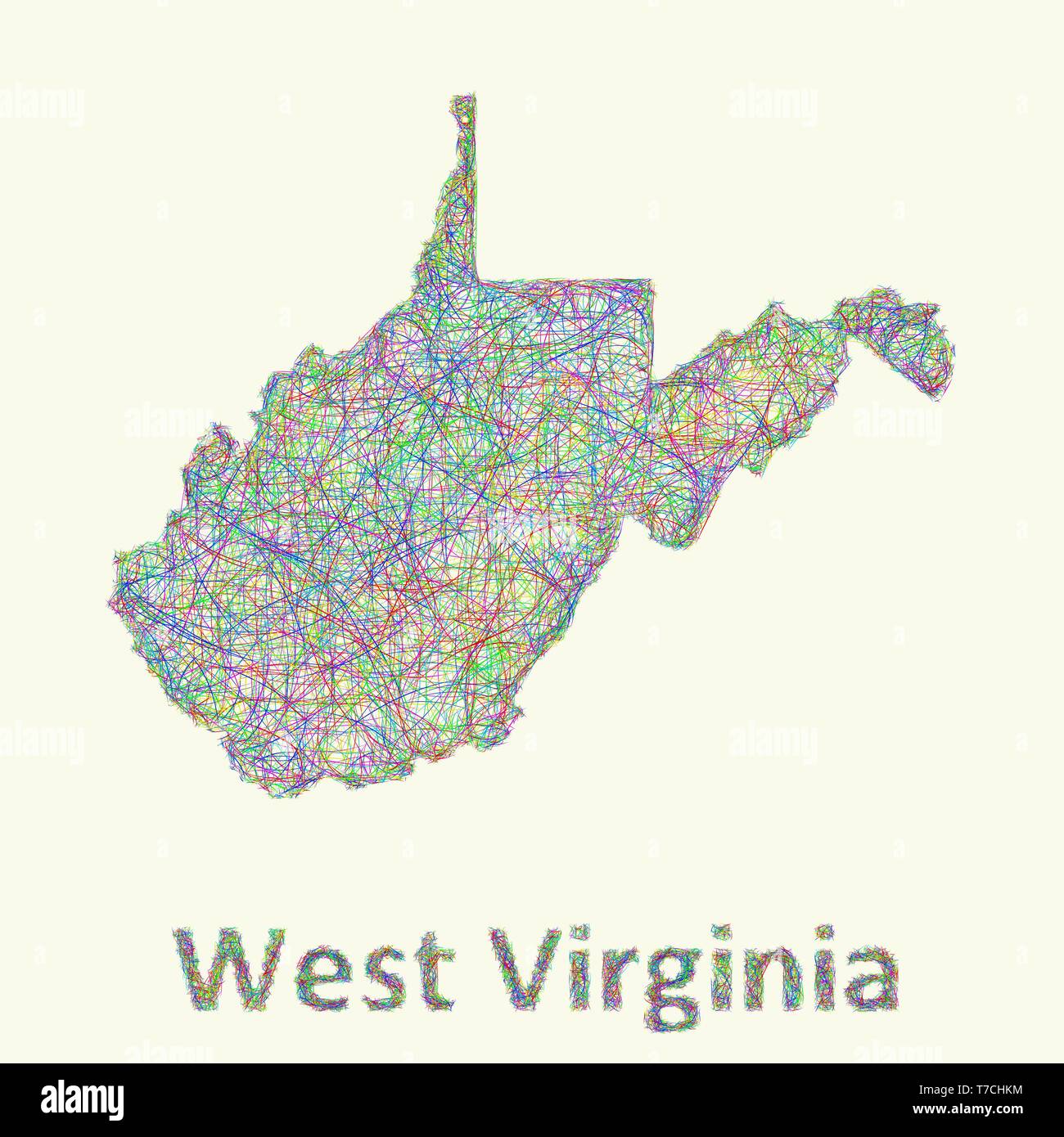 Contour map west virginia Stock Vector Images - Alamy