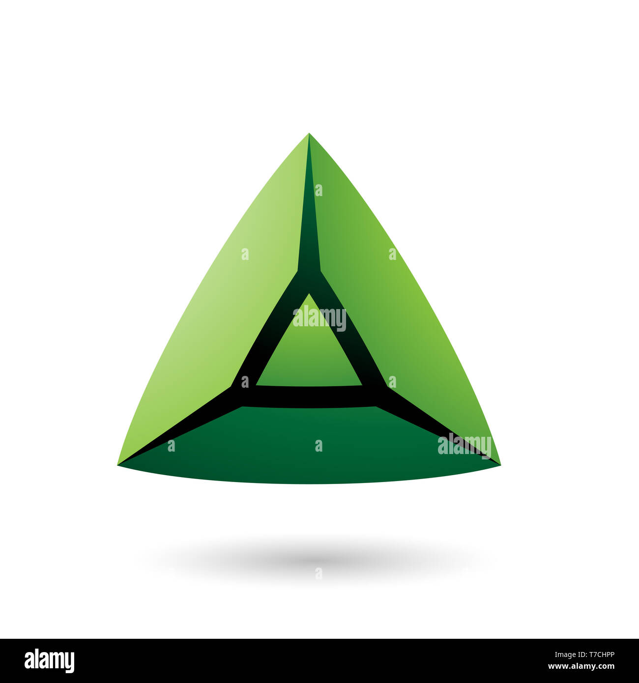 Vector Illustration of Green and Bold 3d Pyramid isolated on a white ...