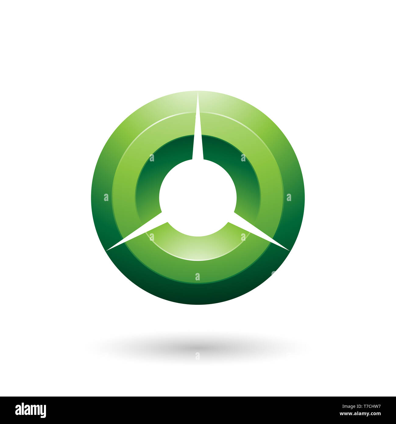 Vector Illustration of Green Glossy Shaded Circle isolated on a white ...