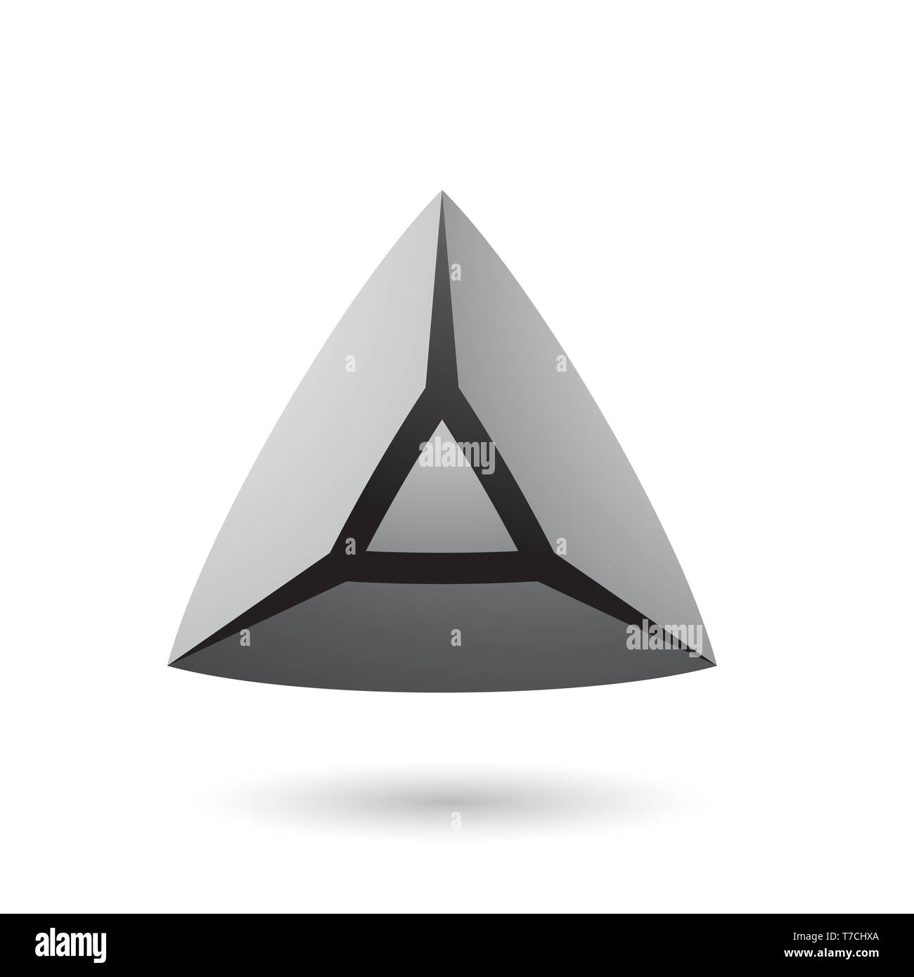 Vector Illustration of Grey and Bold 3d Pyramid isolated on a white ...